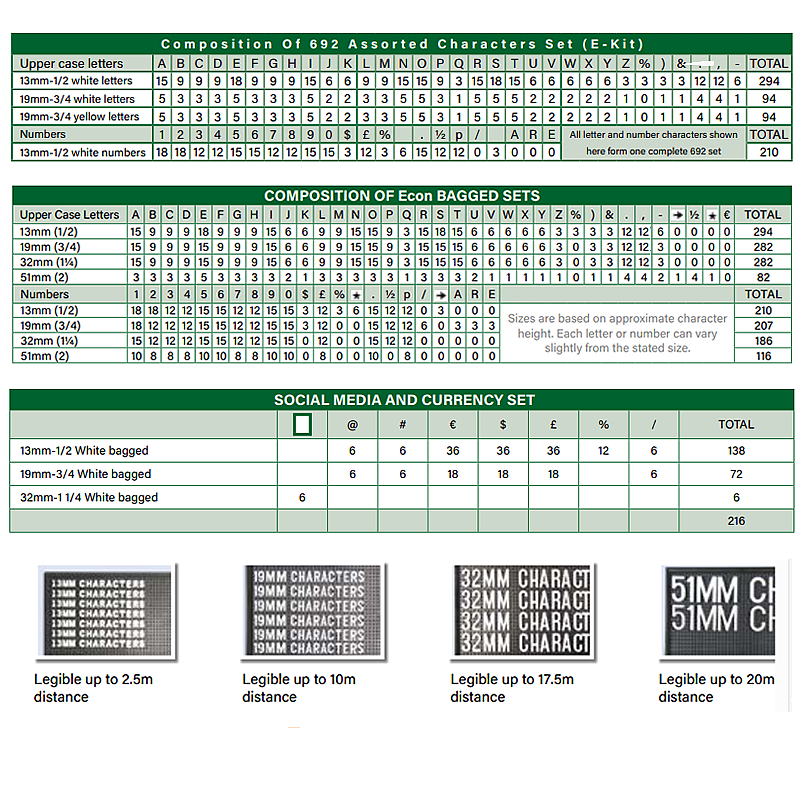 White Econ Peg Letter Characters | Upper Case Letters & Numbers White ...